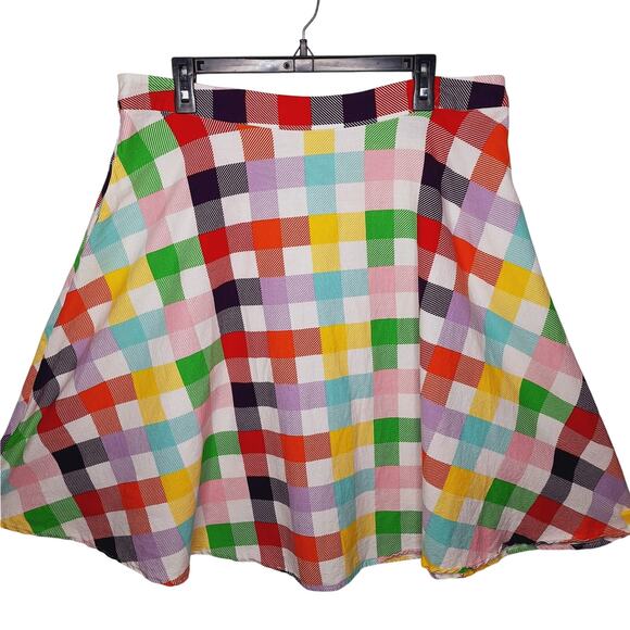 Collectif | Skirts | Collectif Rainbow Patchwork Swing Skirt 6 Retro ...